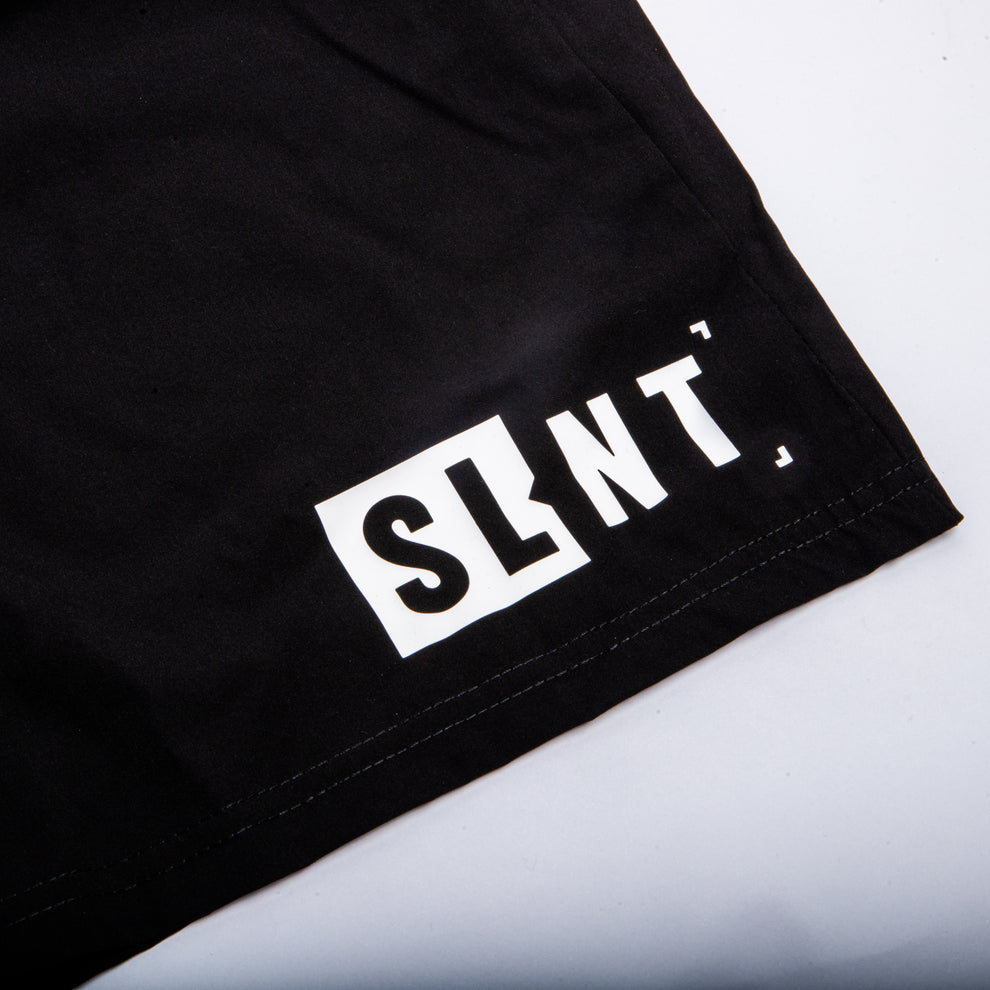 SLNT Logo Shorts Black – Silent Clothing Company